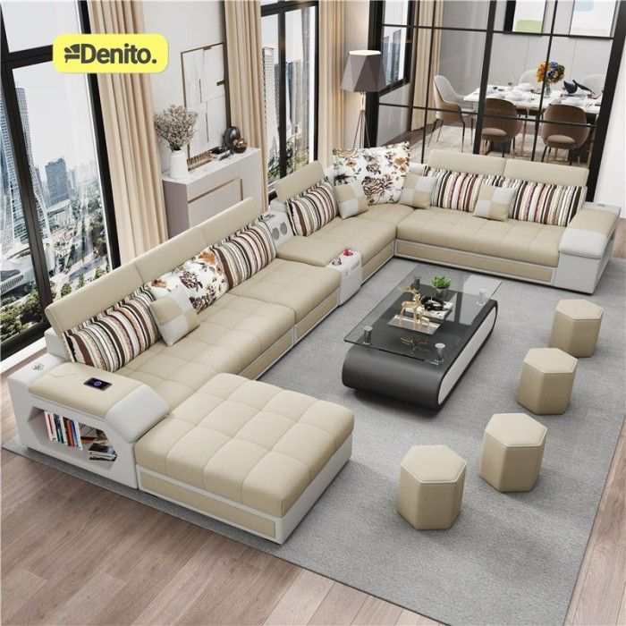 Sofa Minimalis U Shape Modern Design Unik dan Console | Lazada Indonesia