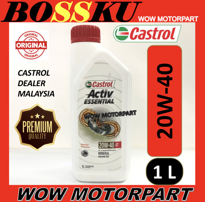 CASTROL ACTIV ESSENTIAL 4T 20W-40 MINERAL CASTROL ENGINE OIL MINYAK ...