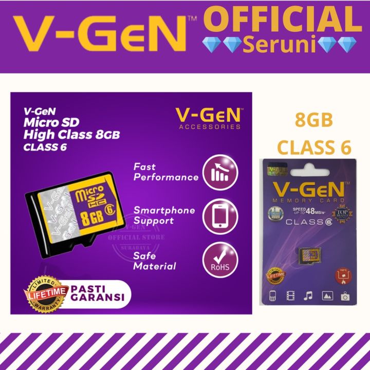 (SERUNI) Microsd V-gen 8gb Class 6 Ori | Lazada Indonesia