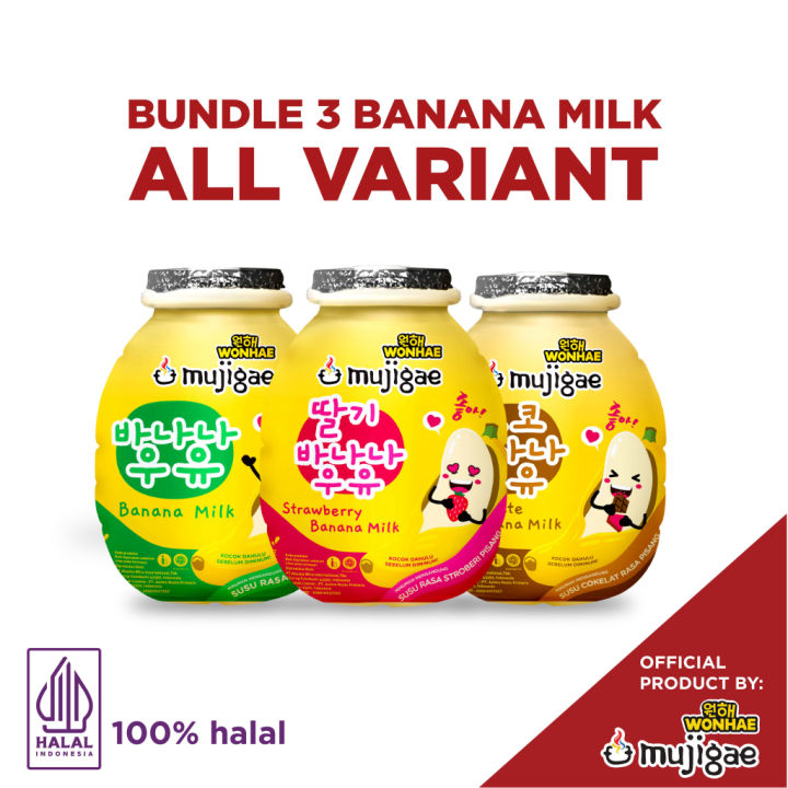 BUNDLE ISI 3 Mujigae Banana Milk All Varian / Minuman Susu Rasa Pisang ...