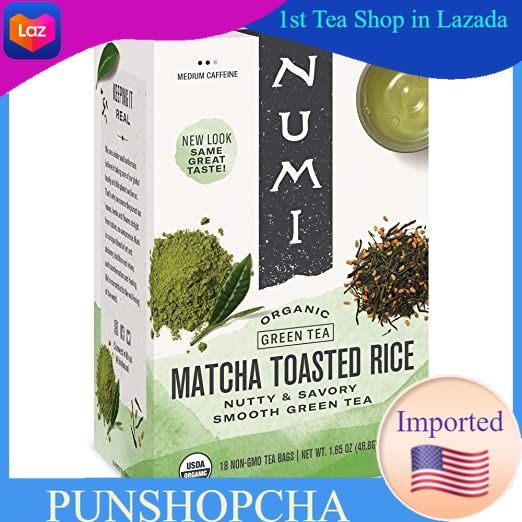 ชา Numi Organic Tea Matcha Toasted Rice - Medium Caffeine 18 Tea Bags ...