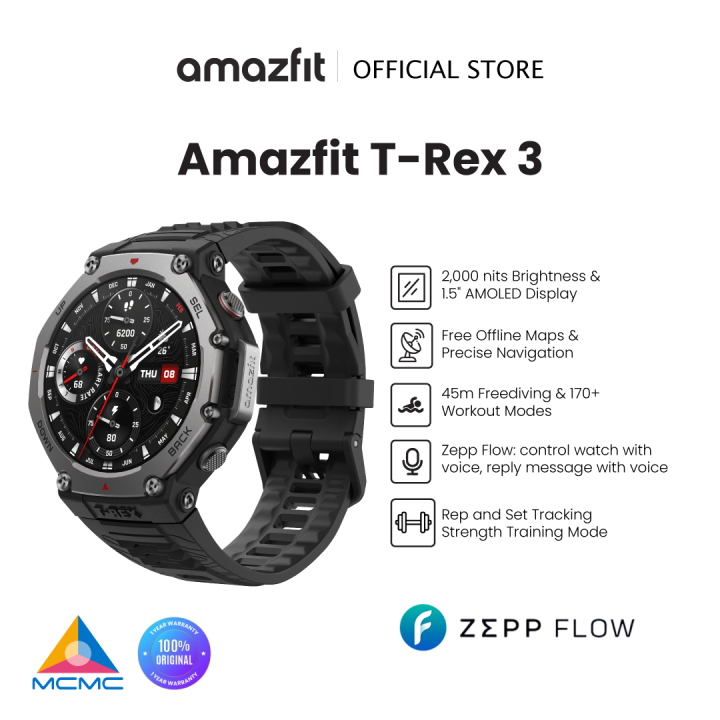 Amazfit T-Rex 3 48mm Smart Watch with Outdoor Offline Maps and ...