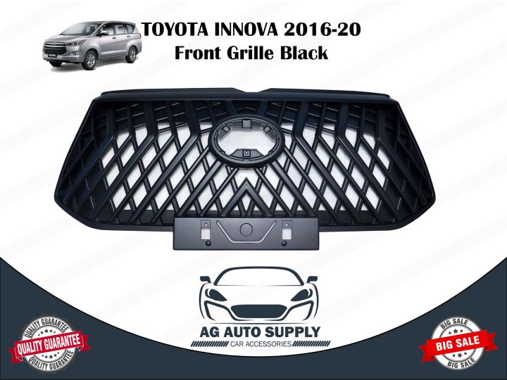 Front Grille Car Grill Guard All Black For TOYOTA INNOVA 2016 2017 2018 ...