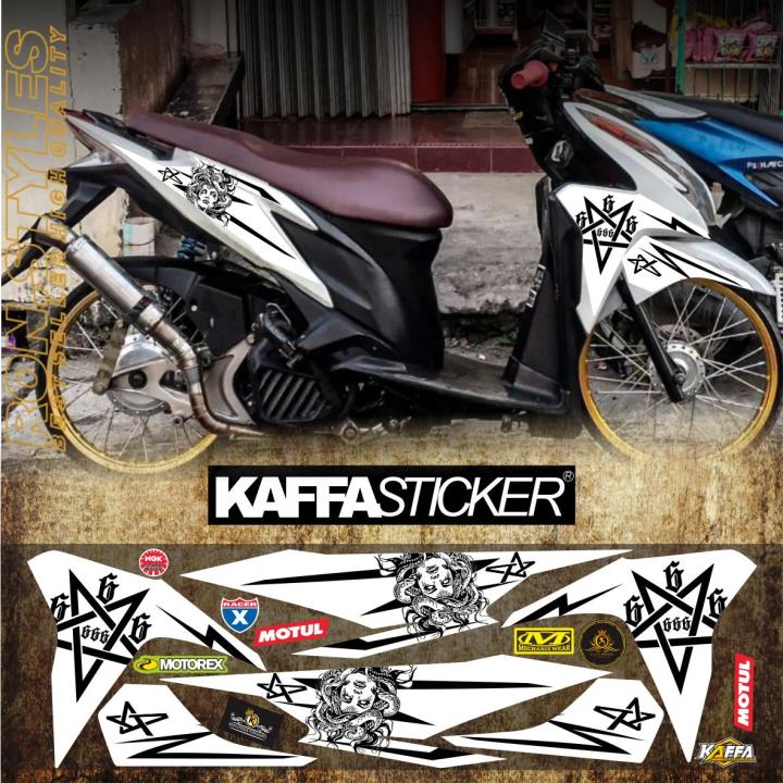 Sticker variasi striping VARIO 125 OLD stiker motif medus list putih ...
