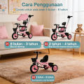 BEIGE Sepeda Anak Roda 3 3in1 Keranjang Putar & Rebah Multifungsi Usia ...