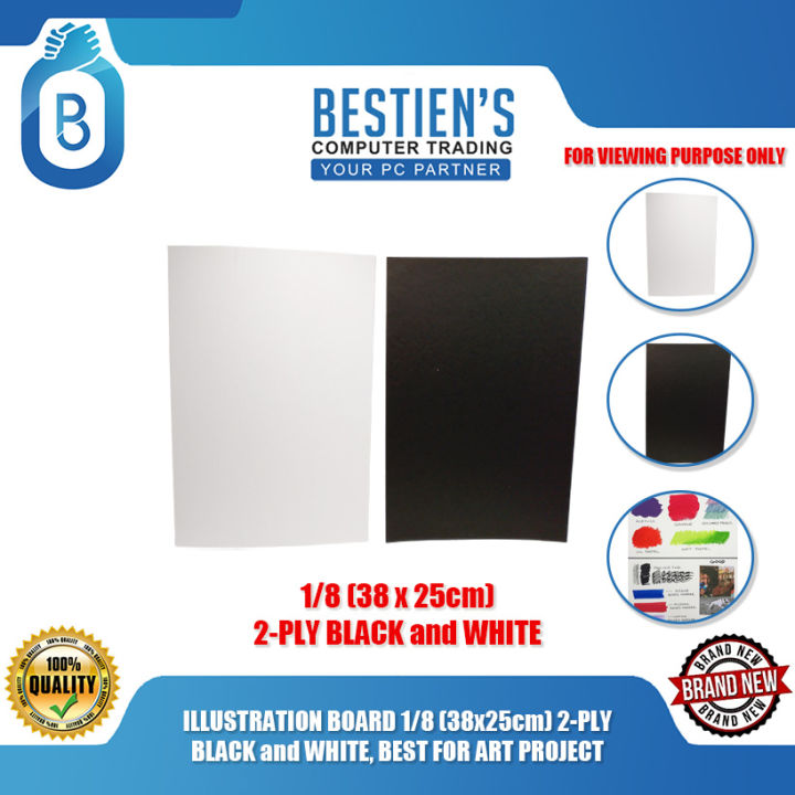ILLUSTRATION BOARD 1/8 (38x25cm), 2-PLY BLACK and WHITE, BEST FOR ART ...