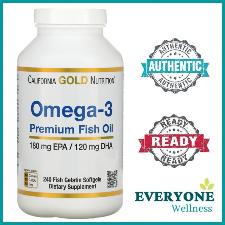 [Local Delivery] California Gold Nutrition, Omega-3, Premium Fish Oil, 100 / 240 Fish Gelatin ...
