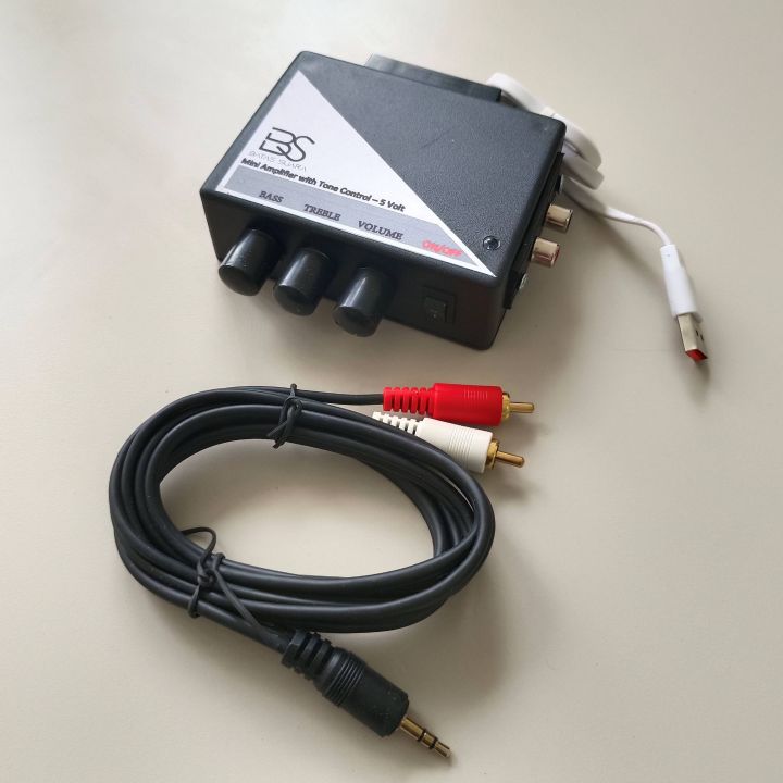 Mini Amplifier 5 V Tone Control input RCA / Pengaturan bass treble dan ...