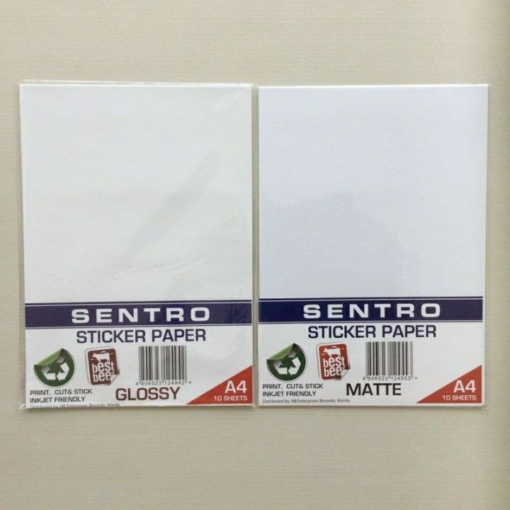 1pack/10pcs Sentro Sticker Paper Matte & Glossy (A4) | Lazada PH