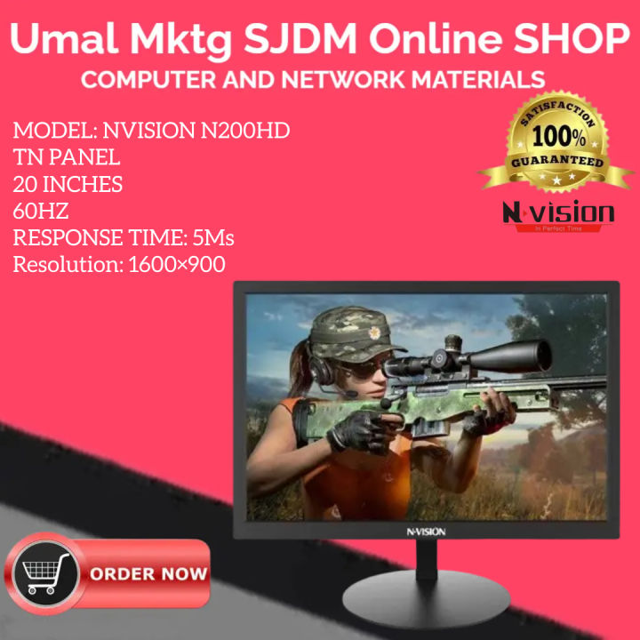NVISION N200HD V8 20″ LED MONITOR | 1600 x 900 RESOLUTION | HDMI + VGA ...