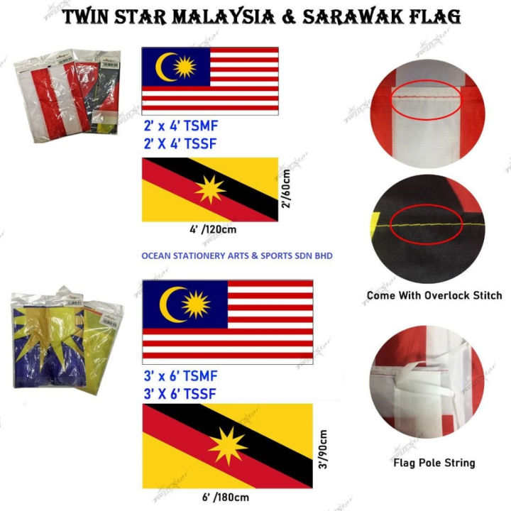 TWIN STAR MALAYSIA & SARAWAK FLAG | Lazada