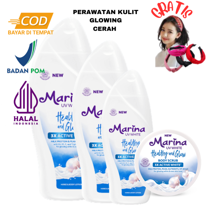 Marina Body lotion healty & Glow / Body scrub Original,halal,BPOM ...