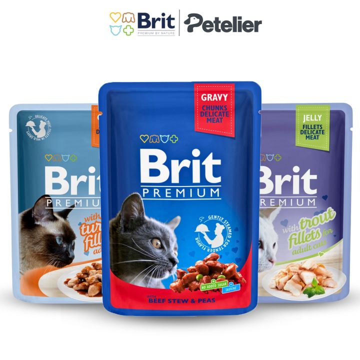 Brit Premium Wet Cat Food Adultkitten In 85g 100g Pouch Jellygravy Fillets By Nature Lazada Ph