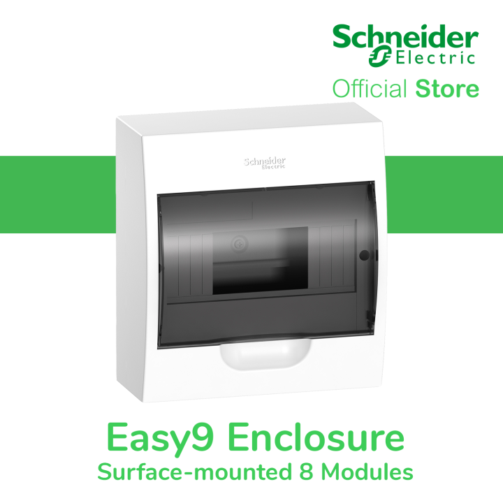 Schneider Easy9 Surface Enclosure 8M Smoked door with E/N Term.Blocks ...