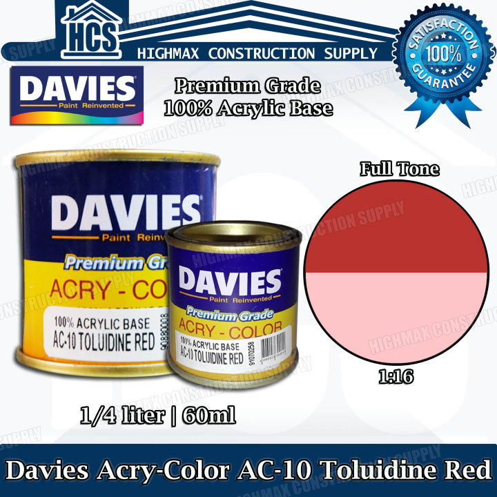 Davies AC-10 Acry-Color Toluidine Red (1/4L | 60ml) | Lazada PH