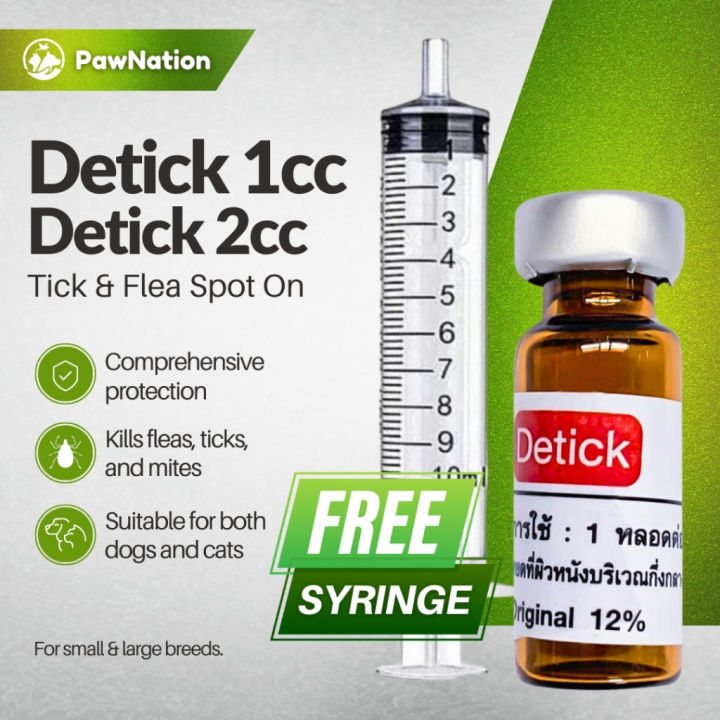 Detick and Alprocide 1cc & 2cc Spot on Treatment with Free Syringe Anti ...