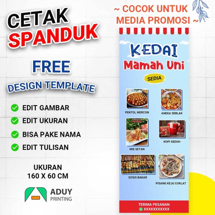 Spanduk Banner Kekinian Kedai Jajanan Warung Seblak Ukuran 160x60 ...