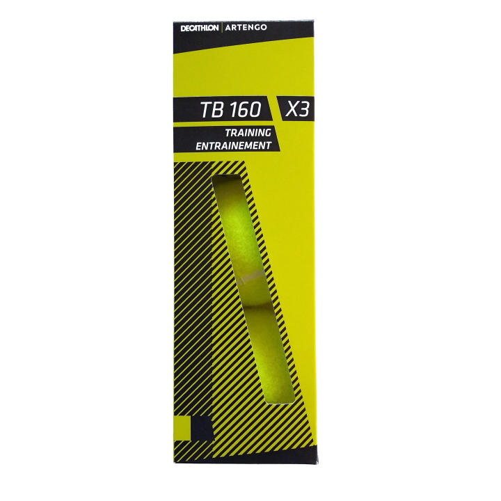 Decathlon Tennis Tennis Ball Tb160 Tri-Pack - Yellow (Beginner, Durable ...