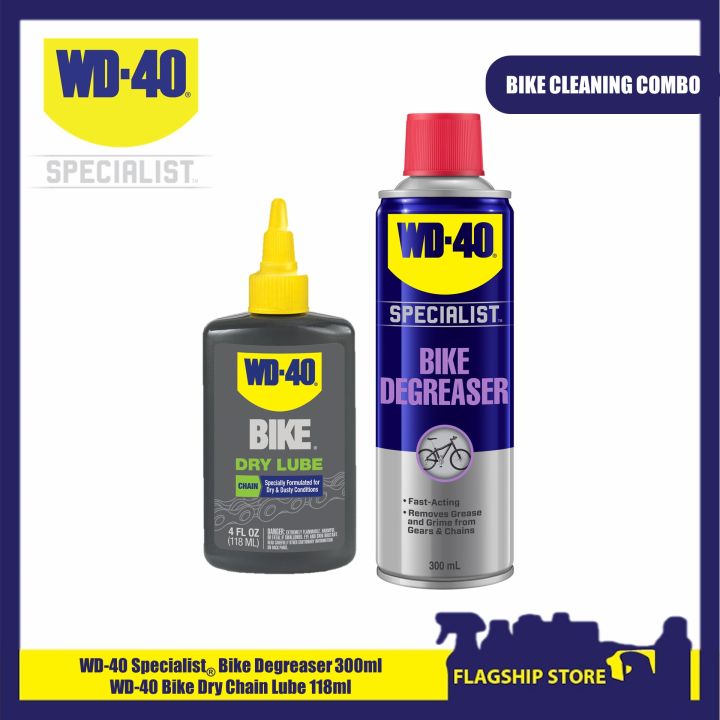 WD-40 Specialist Bike Degreaser 300ml + Bike Dry Chain Lube 118ml Combo ...