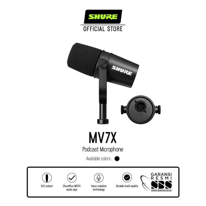 Shure MV7X Podcast Microphone | Lazada Indonesia