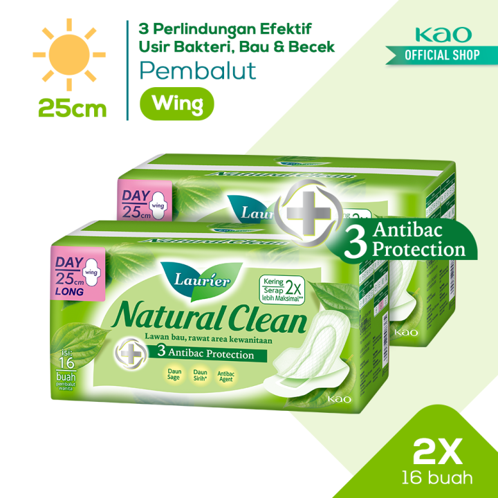 [Paket isi 2] Laurier Natural Clean Pembalut Wanita Daun Sirih Anti ...