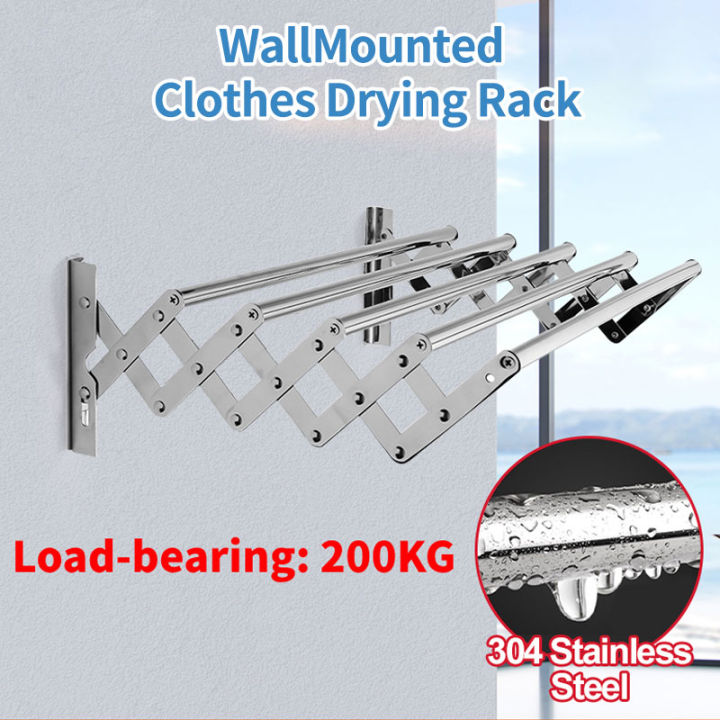 Foldable Drying Rack Retractable Sampayan Stainless Steel Clothes Rack ...