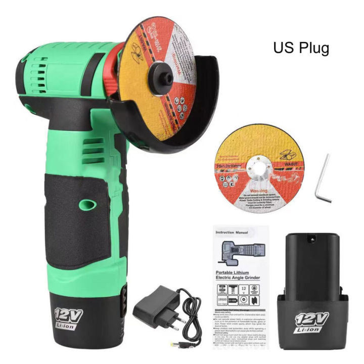 12V 19500rpm Cordless Angle Grinder Tool Kit Portable Lithium Electric ...