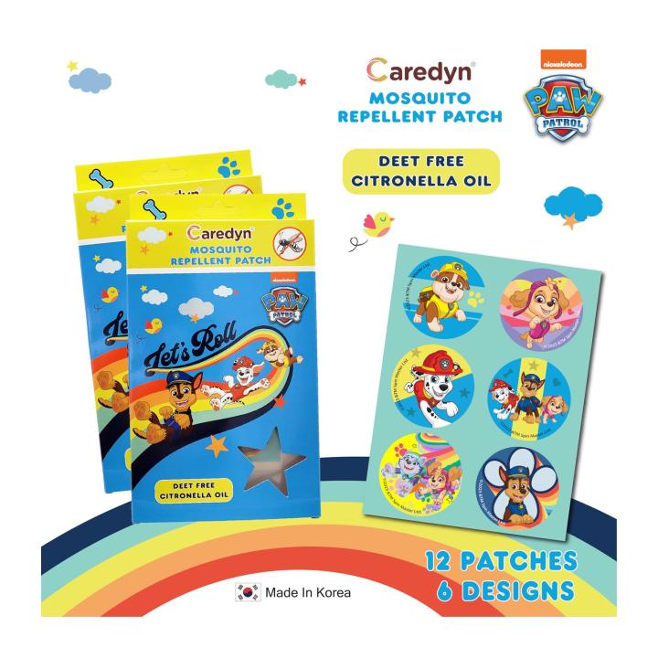 CAREDYN Paw Patrol Mosquito Repellent Patch (2Packs X 12 Patches ...