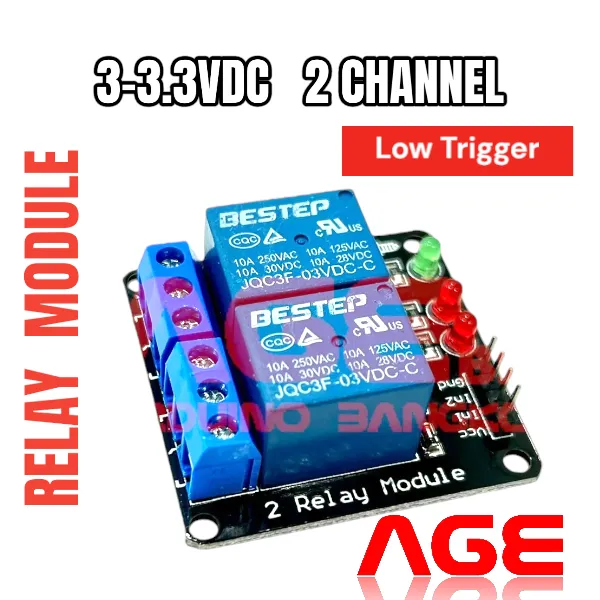 บอร์ด Relay 2ช่อง 3V Relay Module 3V 2 Channel Isolation Low Trigger ...