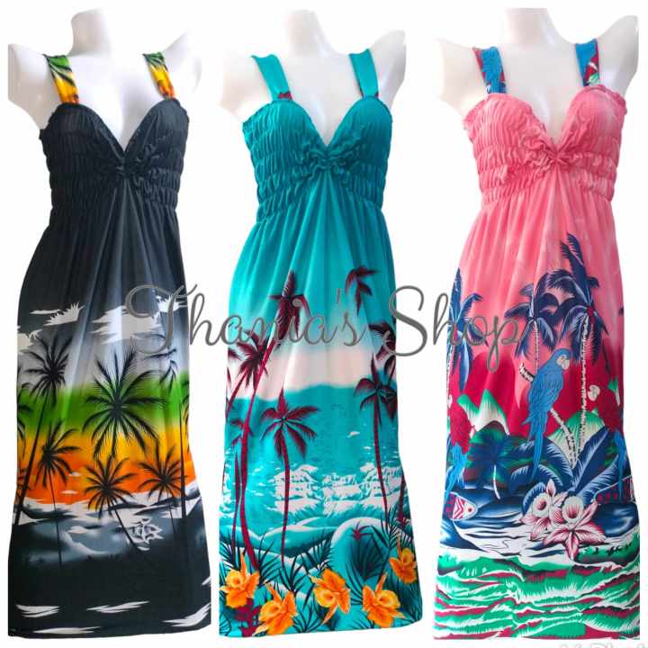 CLEAVAGE DRESS | LONG SMOCKED DRESS | PAMBAHAY DASTER LONG | Cotton ...