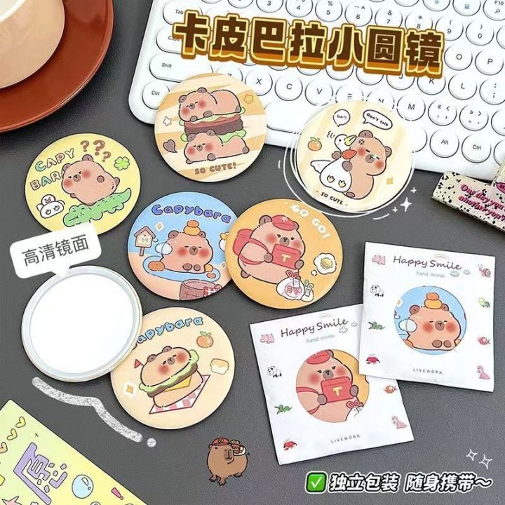 Capybara Cartoon Mirror 🪞 卡皮巴拉镜子 Cermin Mini Comel Mudah Dibawa Bentuk ...