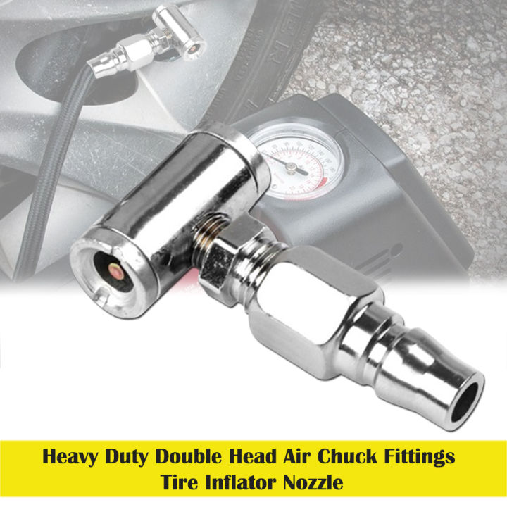 Heavy Duty Double Head Air Chuck Fittings Tire Inflator Nozzle | Lazada PH