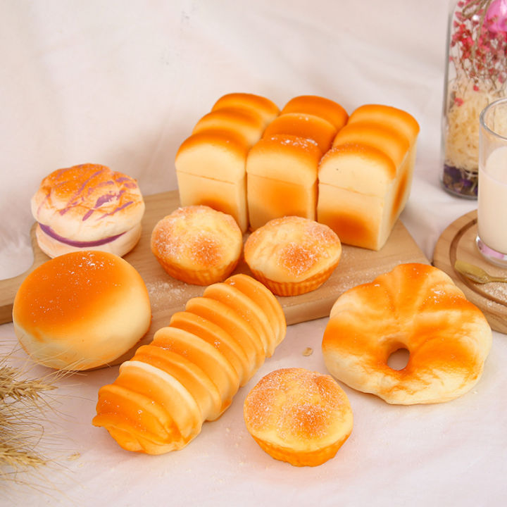 Fzbm 1PC Home Decoration Artificial Fake Bread Photography Props PU ...