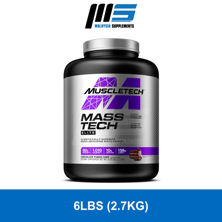 MuscleTech Mass Tech Elite Mass Gainer 6lbs | Whey Protein Powder ...