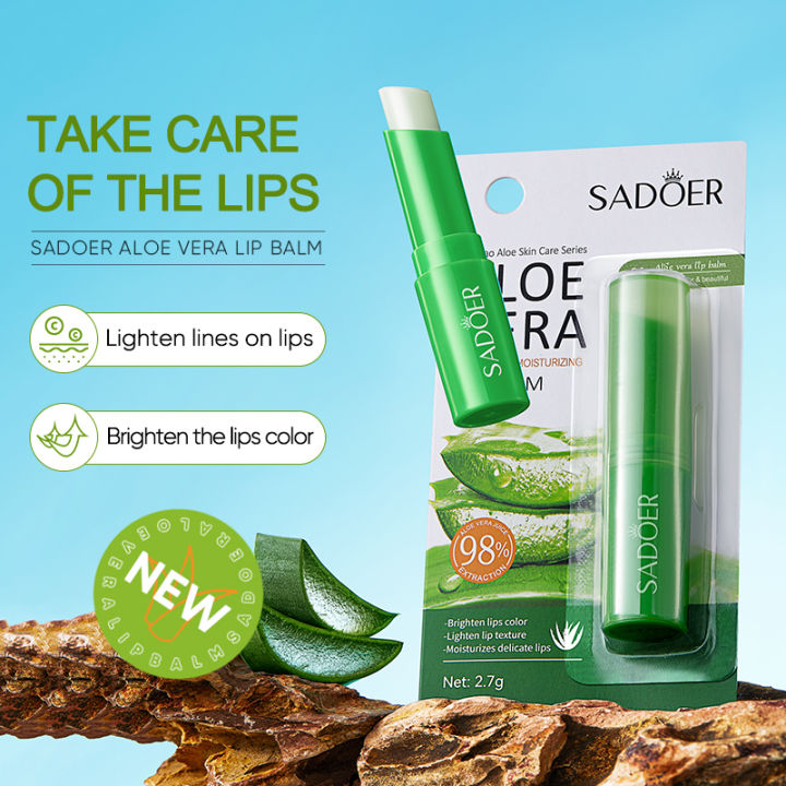 ROREC SADOER Aloe Vera Refreshing Moisturizing Lip Balm Nourishing Moisturizing Repairing Lip ...