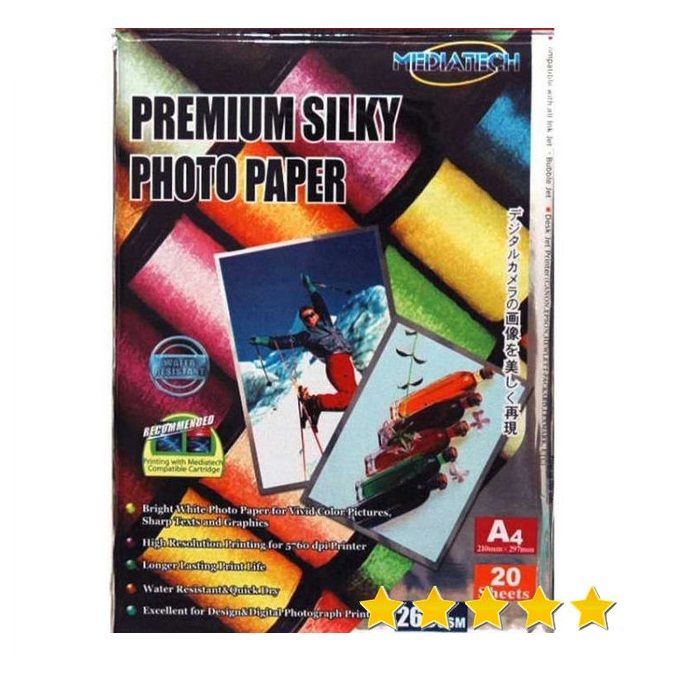 Kertas foto Premium Silky Photo Paper A4 260gsm - Isi 20 sheet Kertas ...