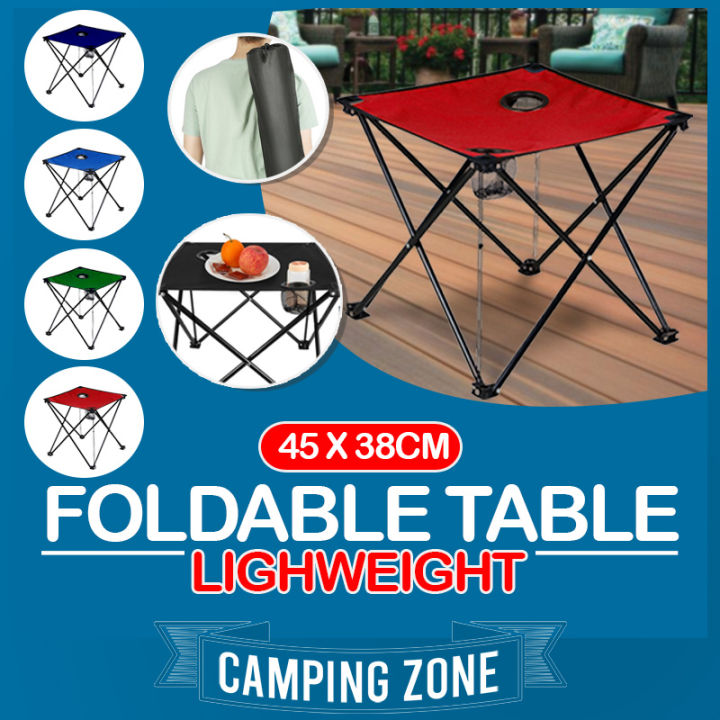 Lightweight Folding Table with Cup Holders Portable Camp Table Oxford ...