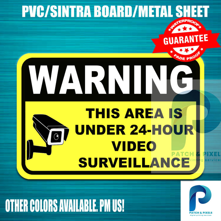 CCTV Warning Security Camera Sticker PVC Metal Sheet Sign/Poster ...