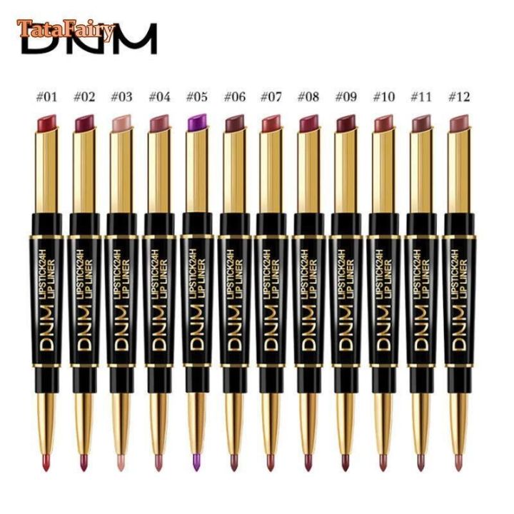 DNM Lip Liner Matte 12 Colors Waterproof Moisturizing Lip Pencil Double ...