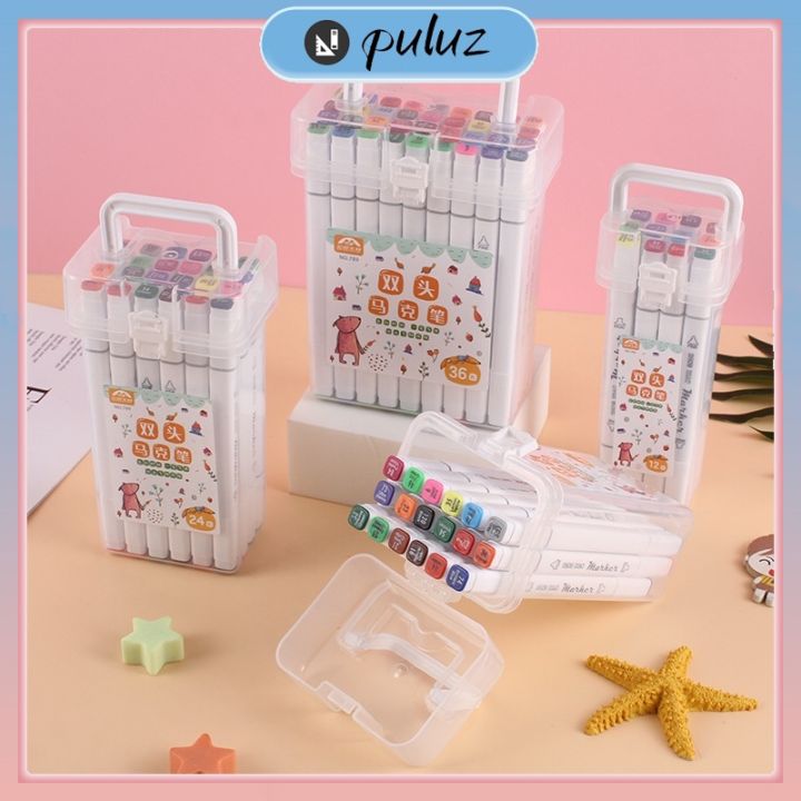 48 Warna Penanda Double -Headed Pena Watercolor Anak -anak Set Cat ...