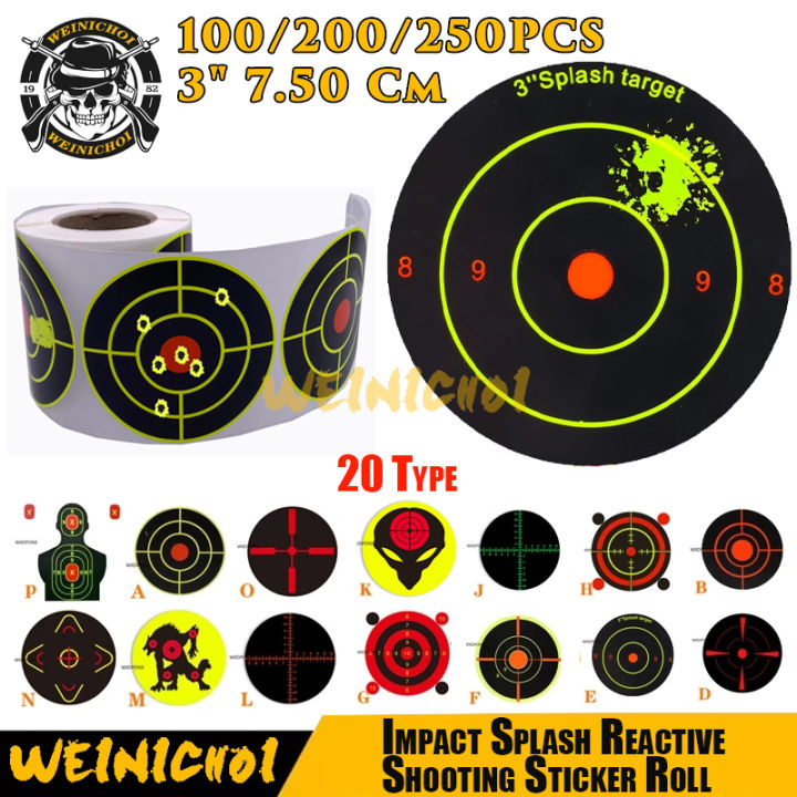 100/200Pcs Per Roll 3"7.50cm Self-Adhesive Splatter Splash Amp Reactive ...