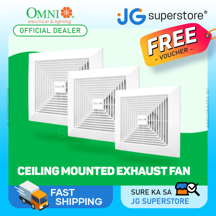 OMNI 8" / 10" / 12" inches Ceiling Mounted Exhaust Fan 26W / 30W / 38W ...