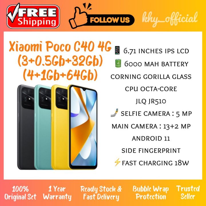 New Smartphone Original Xiaomi Poco C40 4G [ 3+32Gb Rom / 4+64Gb Rom ...