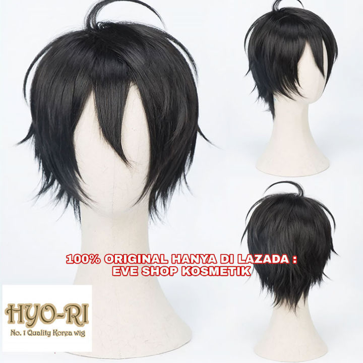 RAMBUT PALSU WIG PRIA COWO COWOK PRIA PONI DEPAN JEPANG HITAM BLACK ...