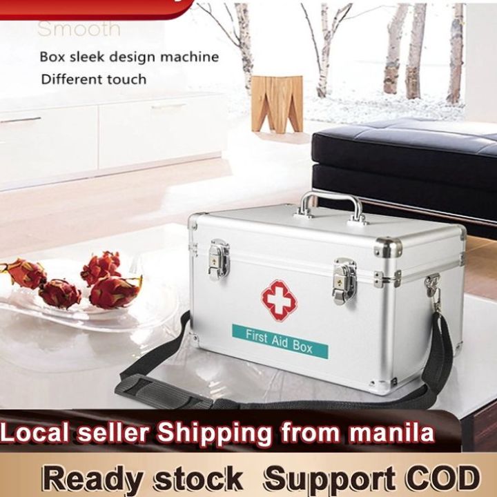 Household Medicine Box Aluminum Alloy Double Open Multi-Layer Medicine ...
