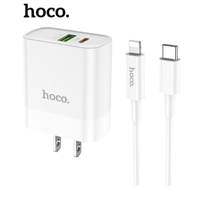 Bộ sạc nhanh Hoco C80/C80A Plus dòng PD20W, QC3.0, 2 cổng cho iPhone, Android dây cáp dài 1m ...