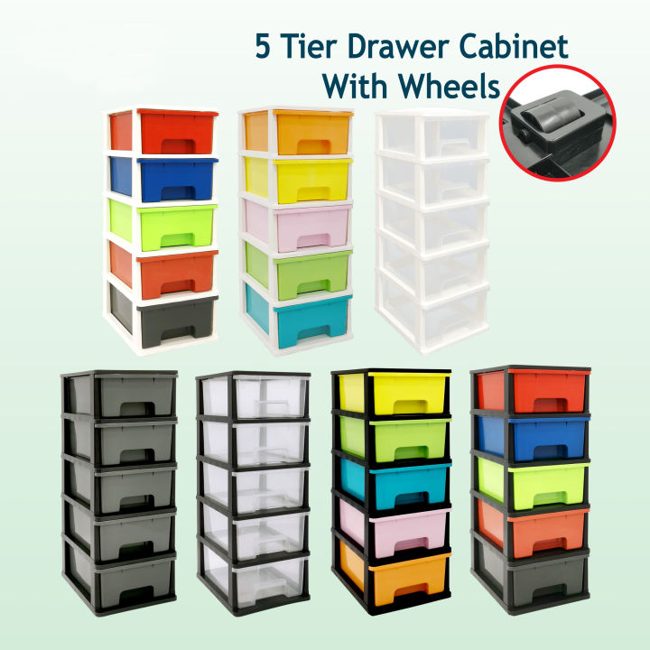Abbaware Plastic Drawer with Wheels/ Laci Simpanan Barang / Plastik ...