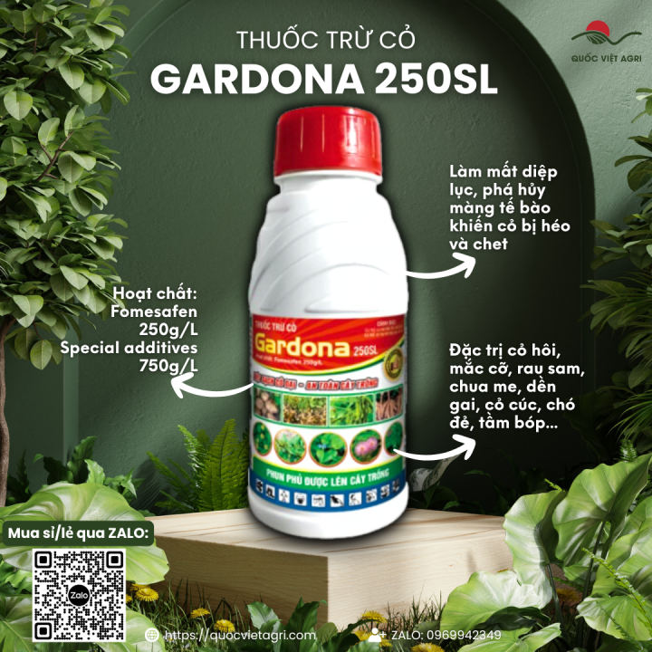 Thuốc trừ cỏ GARDONA 250SL (chai 450ml) - Fomesafen 250g/l Trừ cỏ lá ...