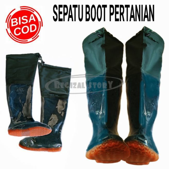 SEPATU BOOTS KARET SAWAH PETANI 70CM LENTUR SOL TEBAL ANTI AIR SEPATU ...