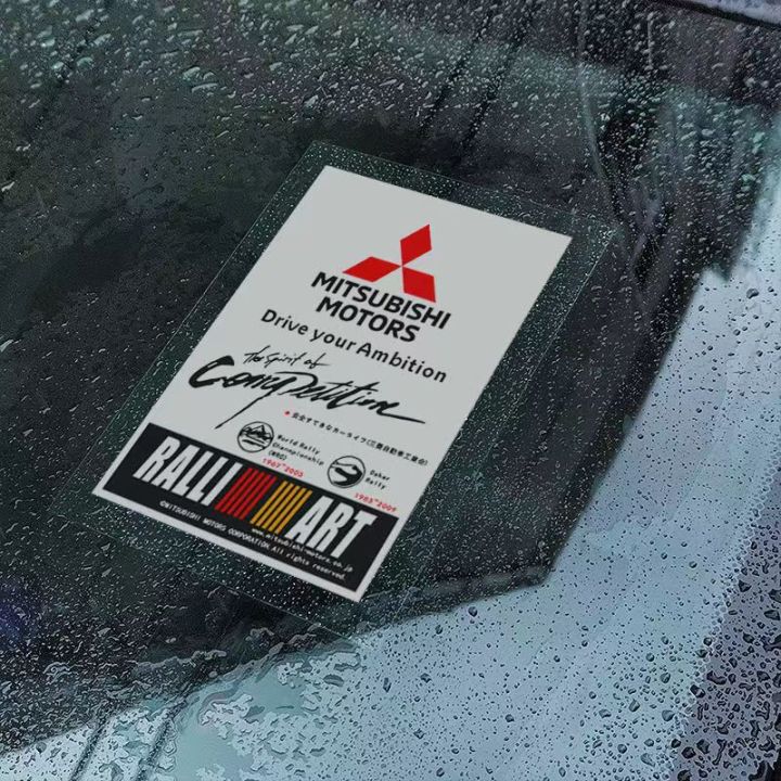 Mitsubishi tĩnh điện nhãn dán xe phong cách Retro Kính chắn gió cửa sổ ...